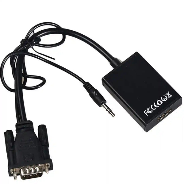 Black VGA Male To HDMI Output 1080P HD and Audio TV AV HDTV Video Cabl ...